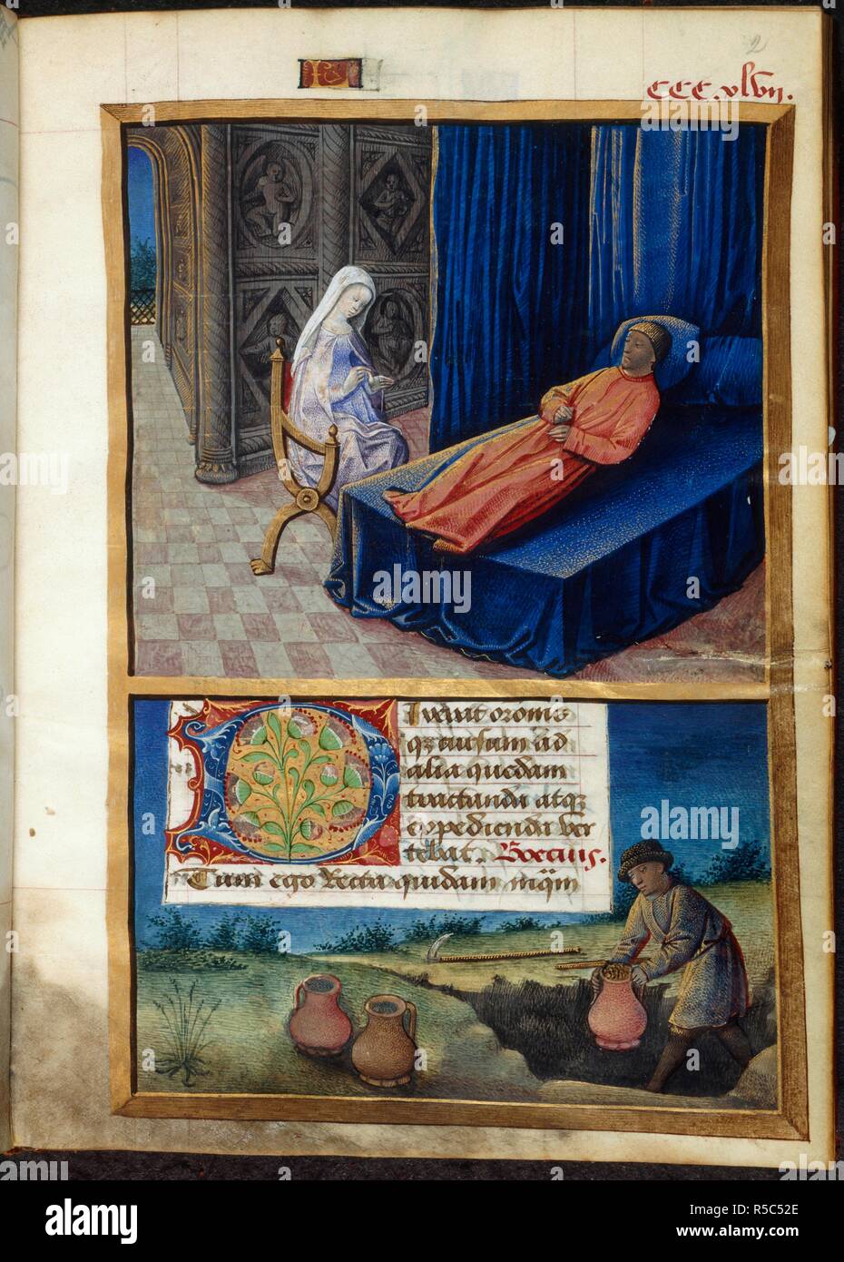 Philosophy and Boethius. Consolation of Philosophy. 1476. [Whole folio ...