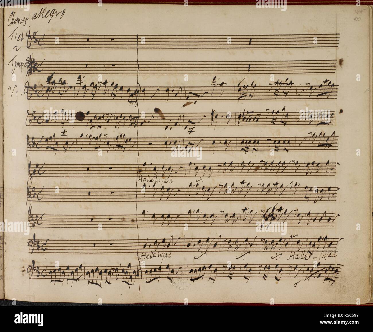 Hallelujah chorus. The Messiah. 1742. Music score. Autograph. Image ...