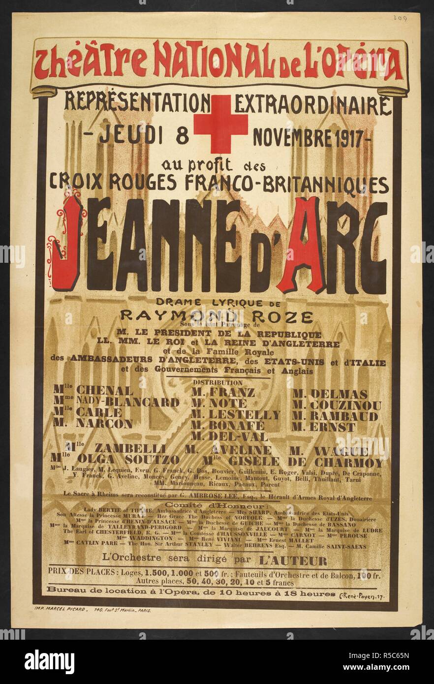 A theatre poster advertising a performance on the subject of Joan of ...