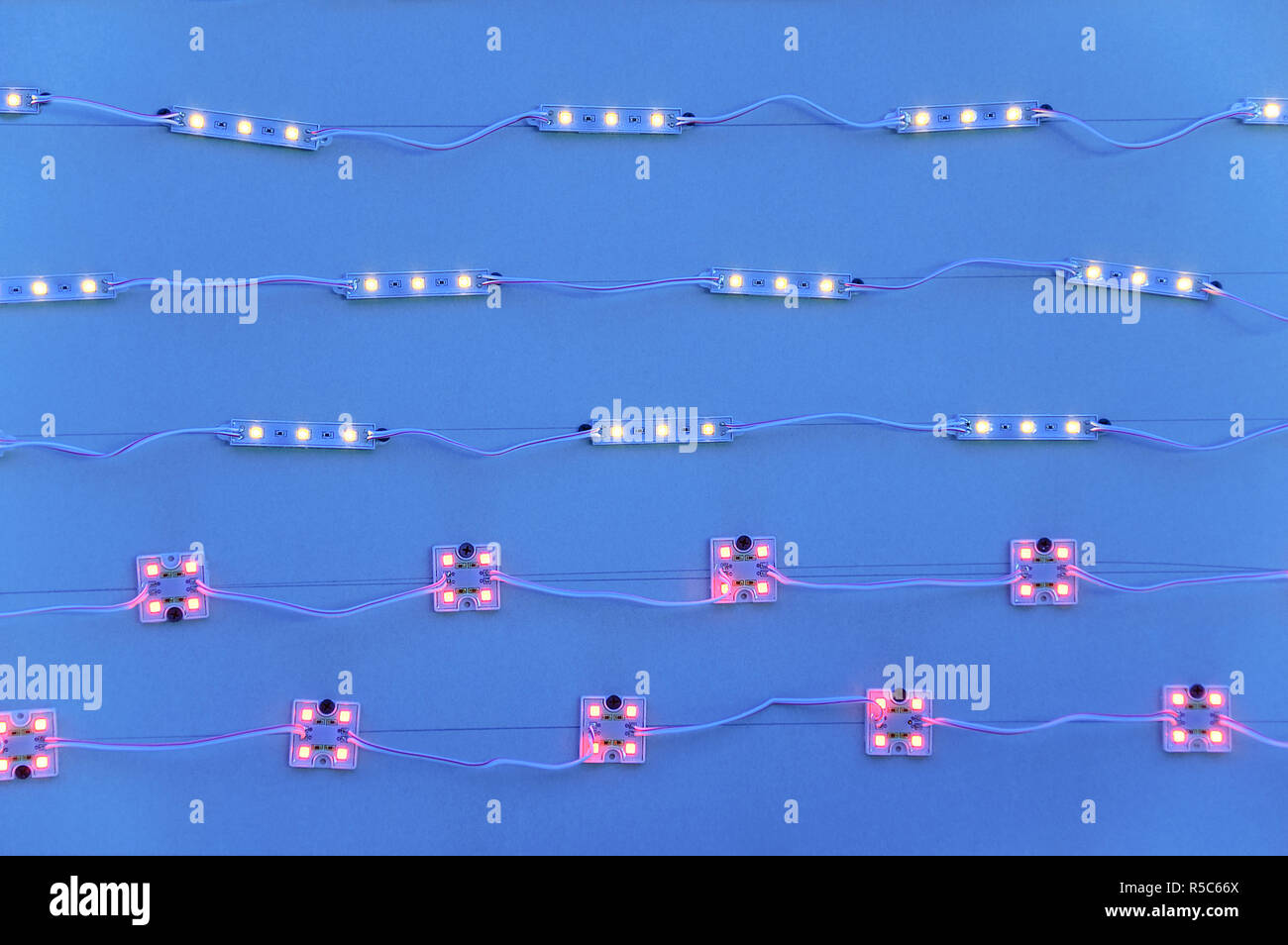 Small LED lamps on the wires Stock Photo - Alamy