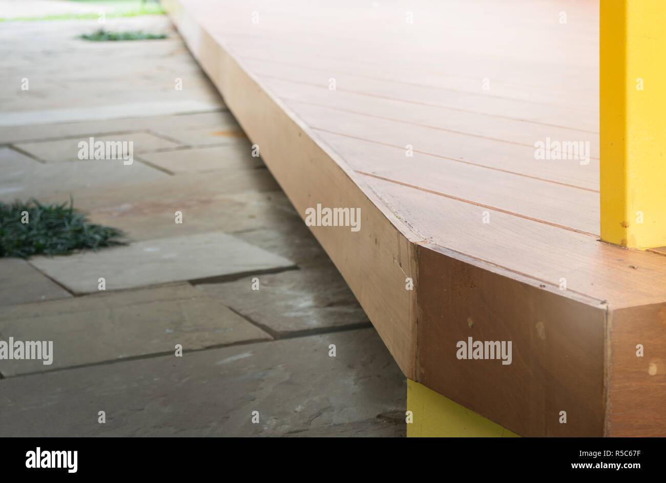 Abstract empty interior wooden stage corner Stock Photo - Alamy