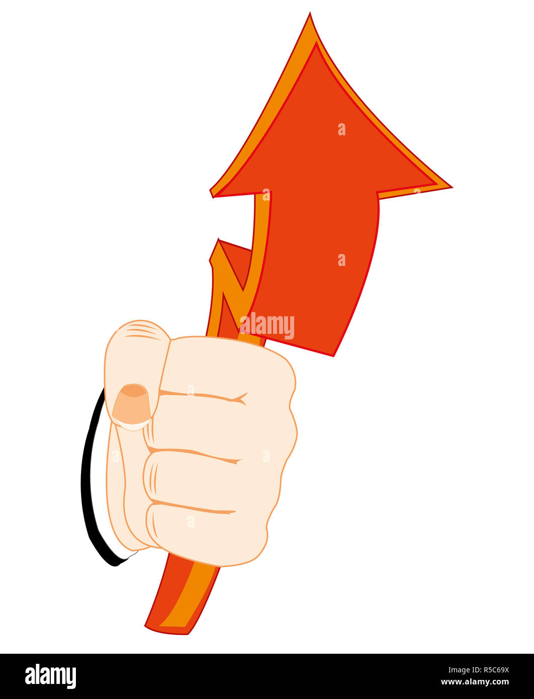 Red arrow in hand Stock Photo - Alamy