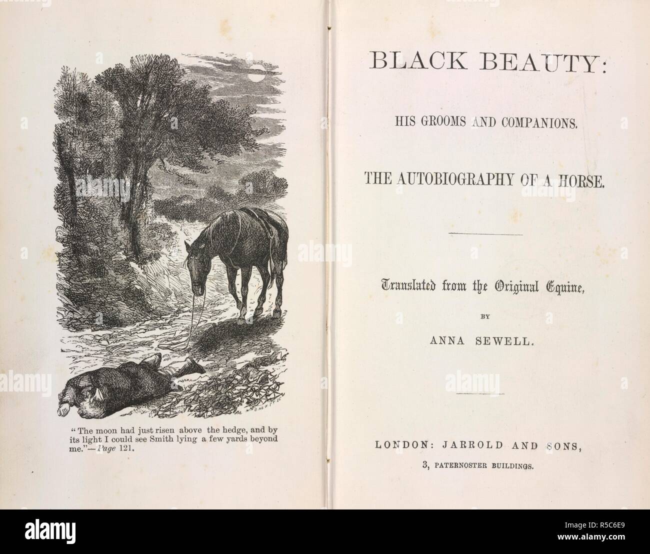 Black Beauty. Illustration and title page. Black Beauty: his grooms and ...