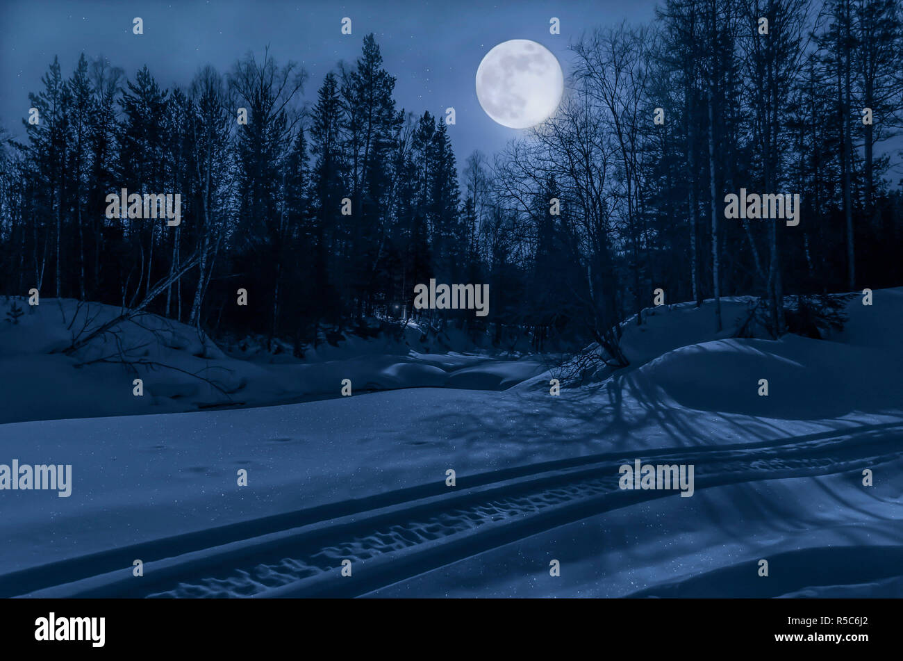 Winter moonlight hi-res stock photography and images - Alamy