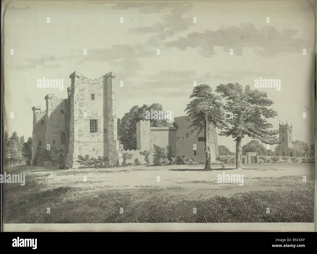 Brancepeth Castle. . 18th century-19th century. Source: Add. 15538 ...