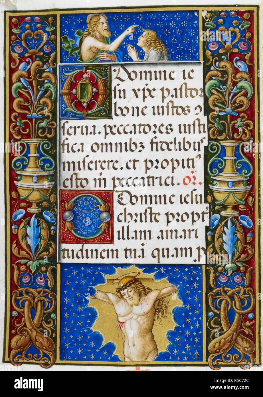 Text page from Seven Prayers of St. Gregory with decorated border ...