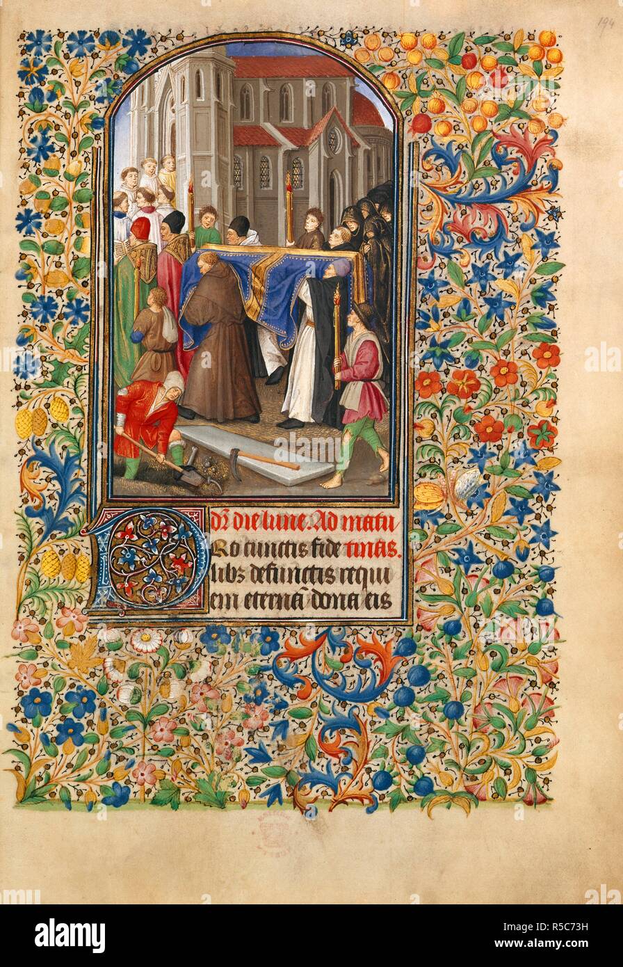 Funeral Ceremony. Saluces Hours. Italy [Savoy]; middle of 15th century ...