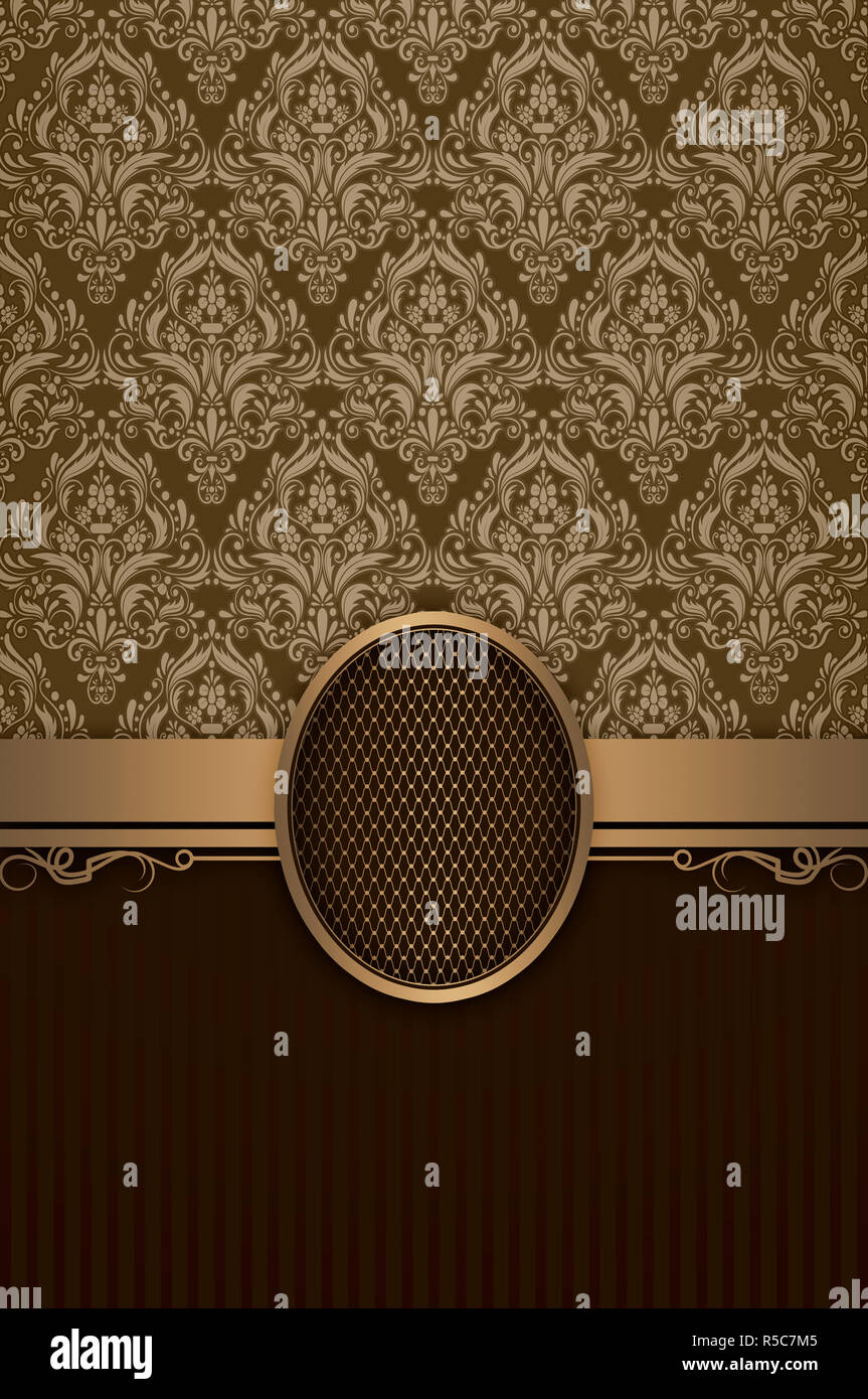 Vintage background with elegant frame and decorative old-fashioned ...