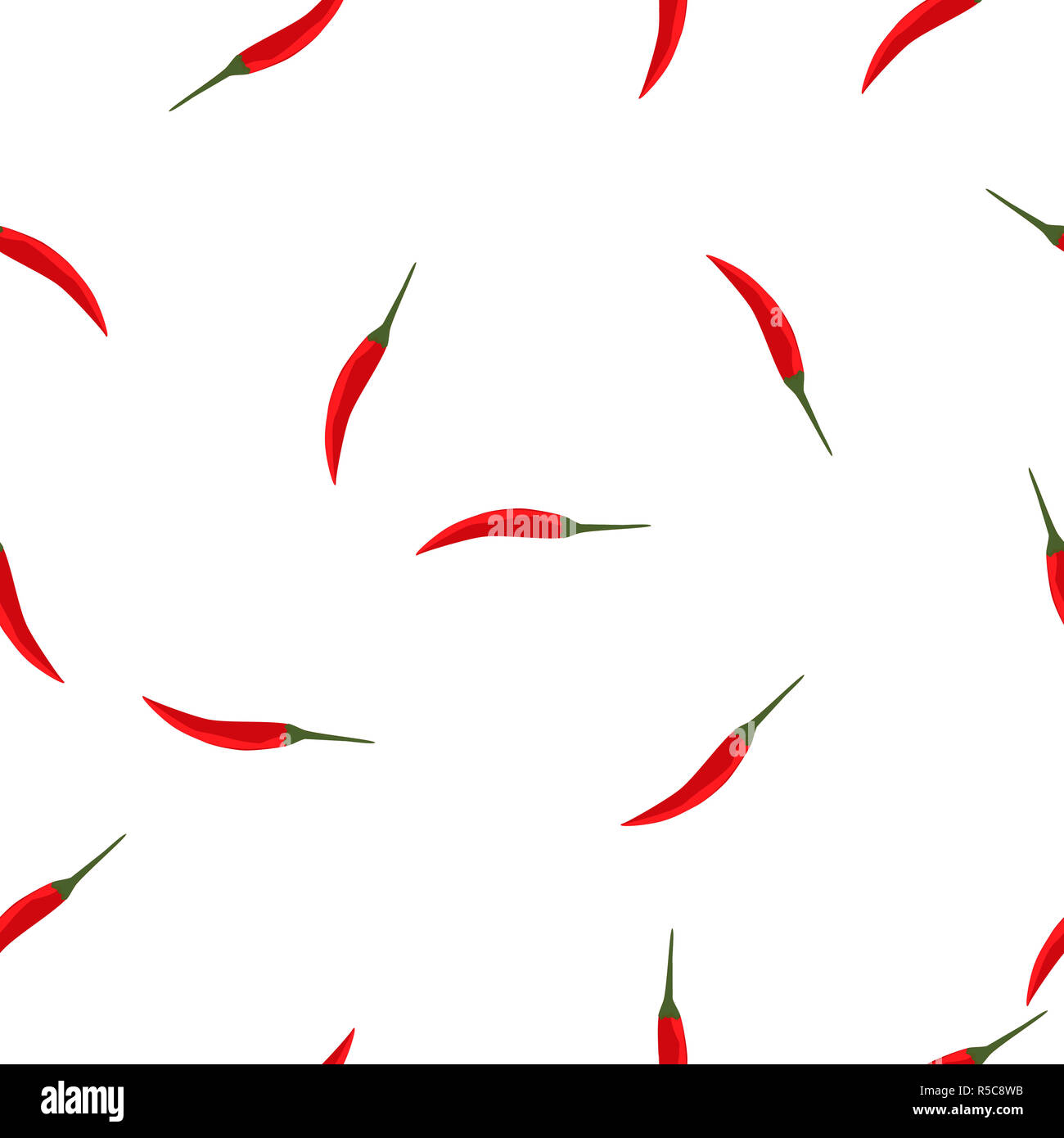 Seamless abstract food pattern with red hot chili peppers isolated on ...