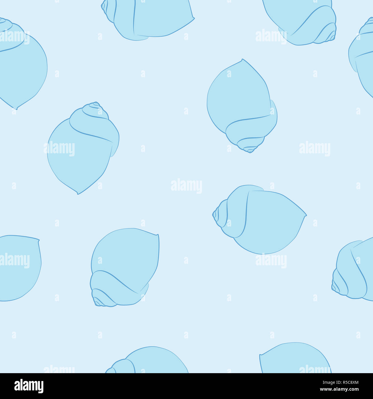 Retro seamless shells pattern hi-res stock photography and images - Alamy