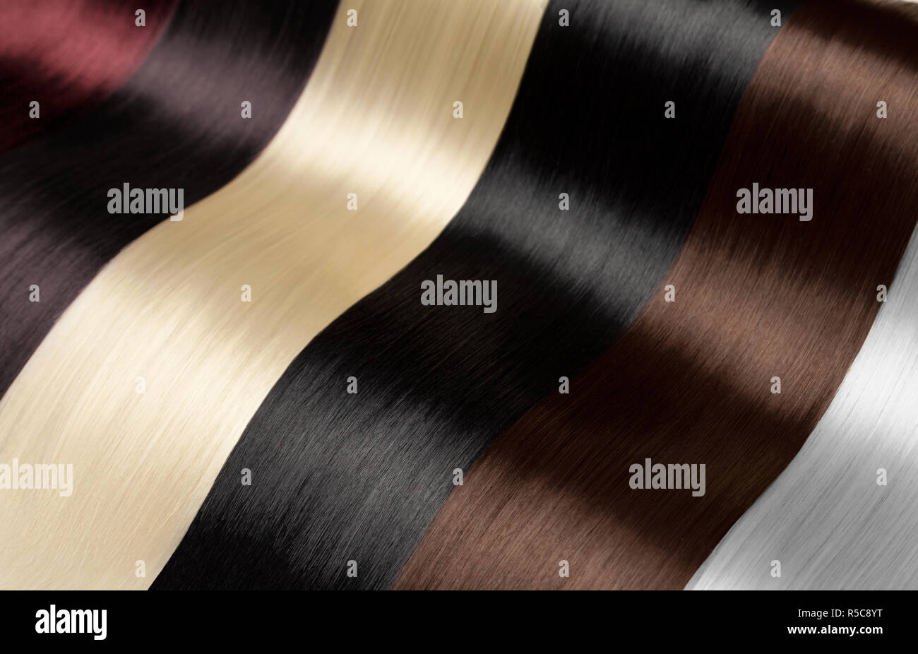 Closeup on luxurious colorful straight glossy hair Stock Photo - Alamy