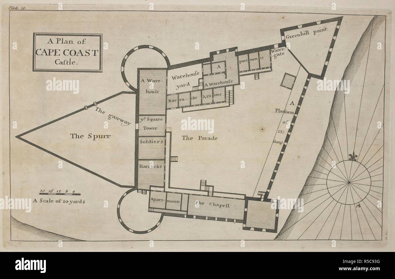 A plan of cape coast castle. Cape Coast Castle is one of about forty ...