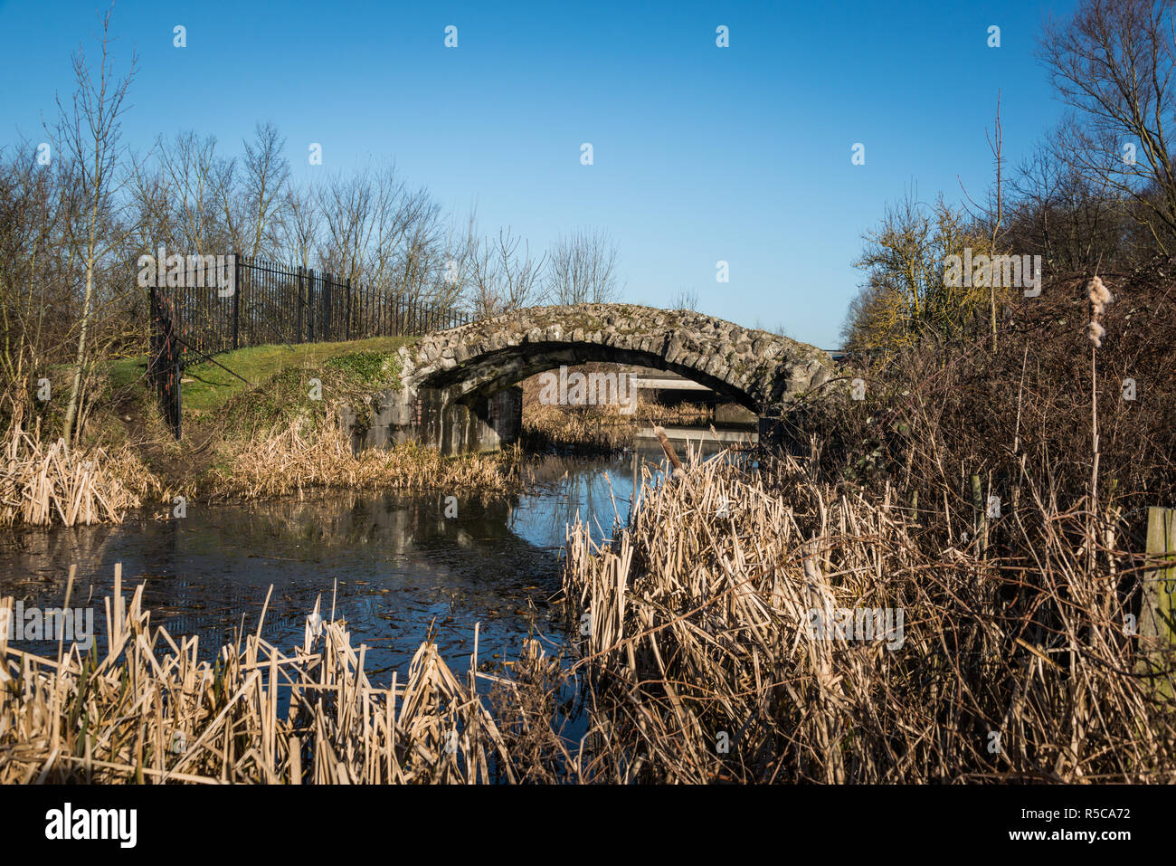 'Harold's Bridge' an ancient stone bridge over Cornmill Stream in the ...