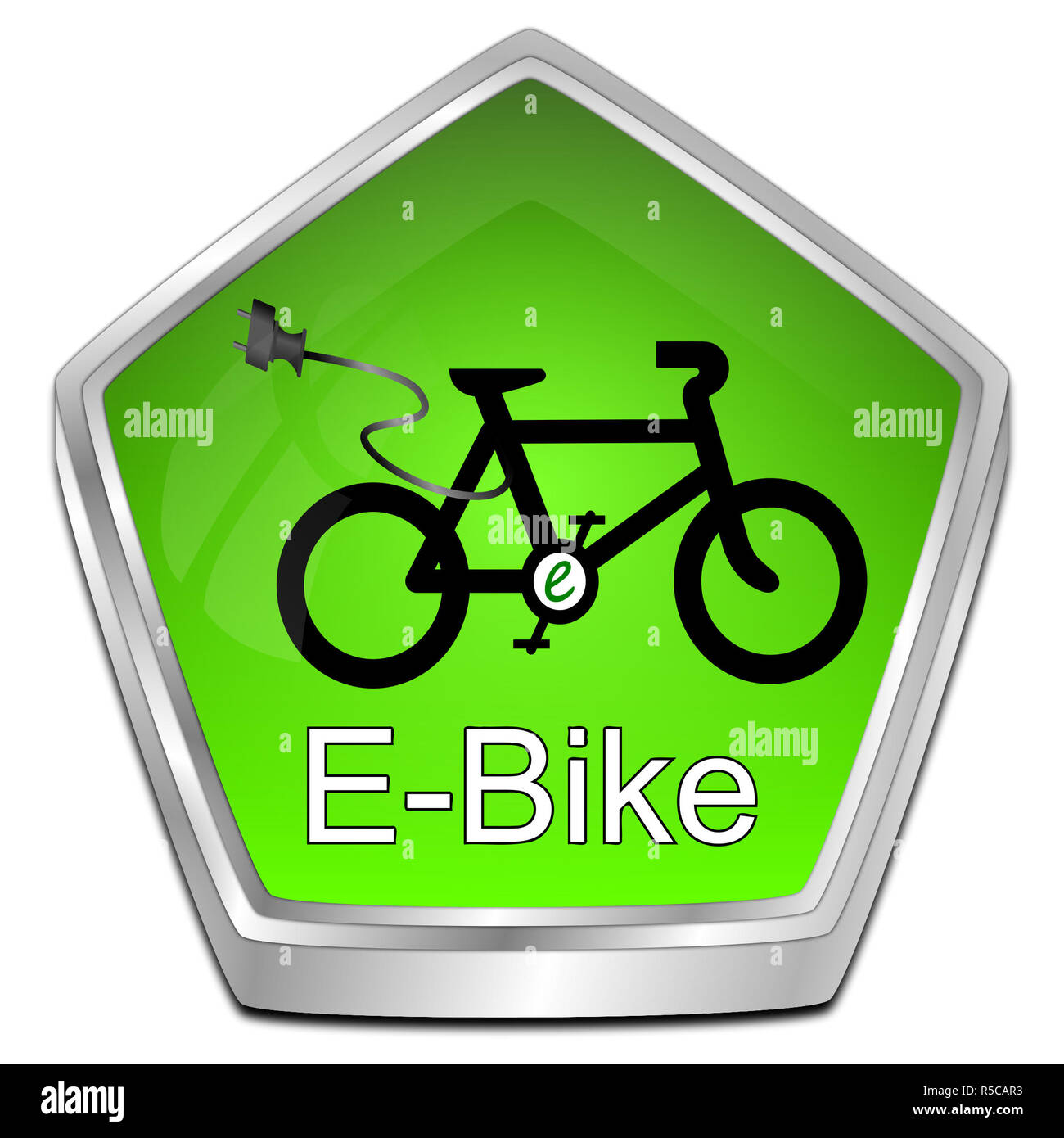 green E-Bike Button - 3D illustration Stock Photo - Alamy