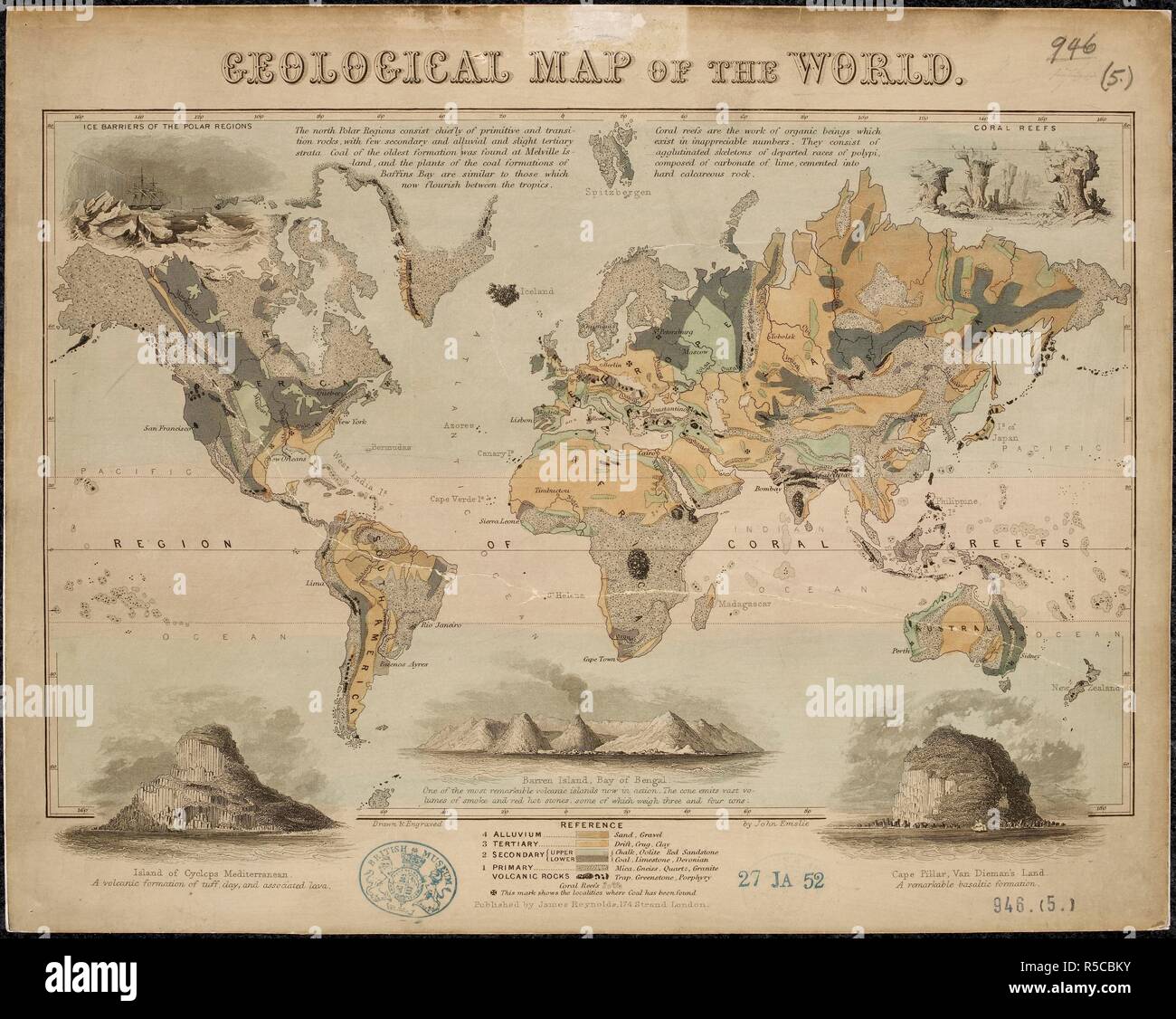 Geological Map of the World. Geological Map of the World. London, J. Reynolds, (1849?). Source ...