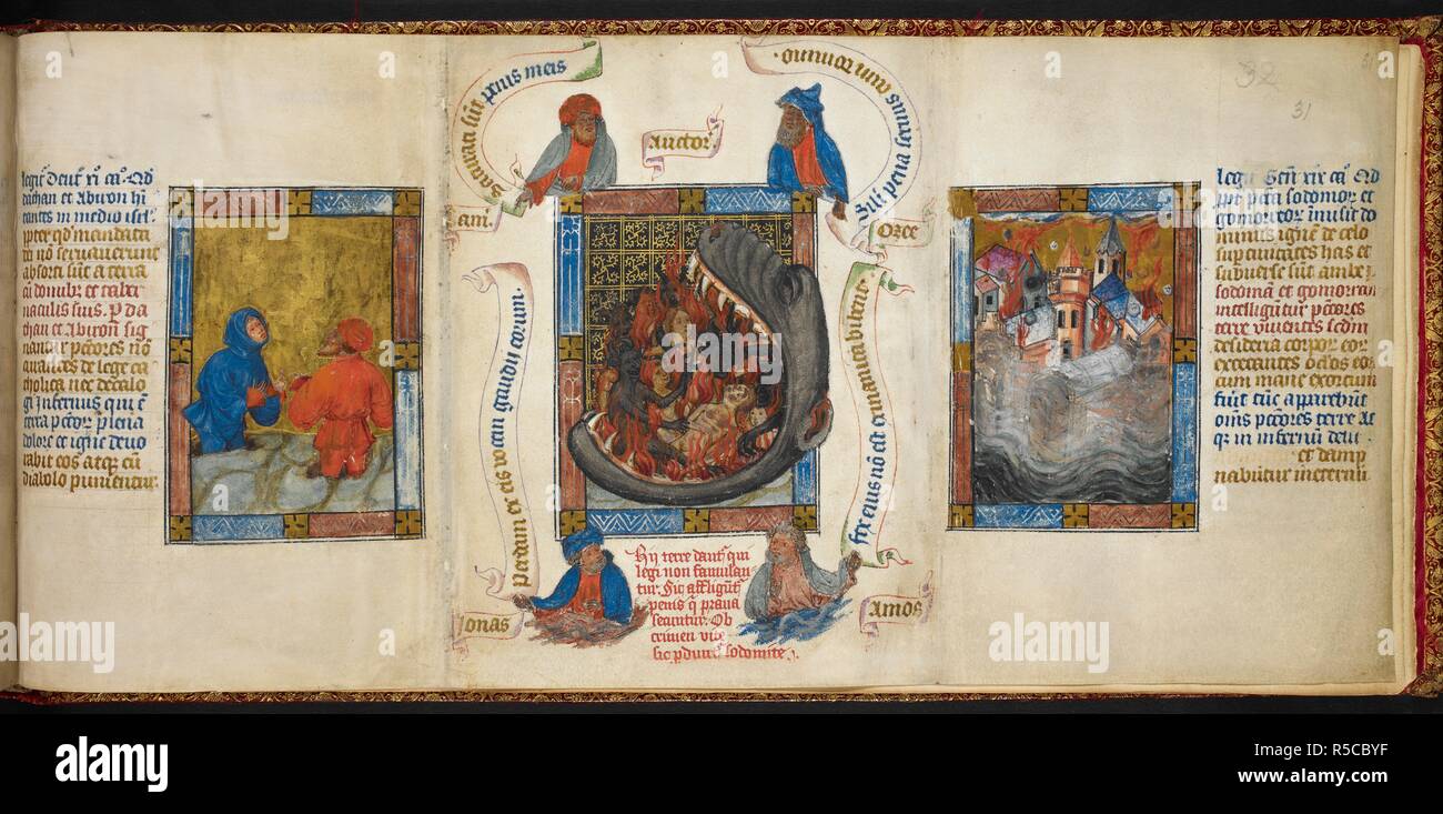 The earth swallowing Dathan and Abiram; the damned in hell; the ...