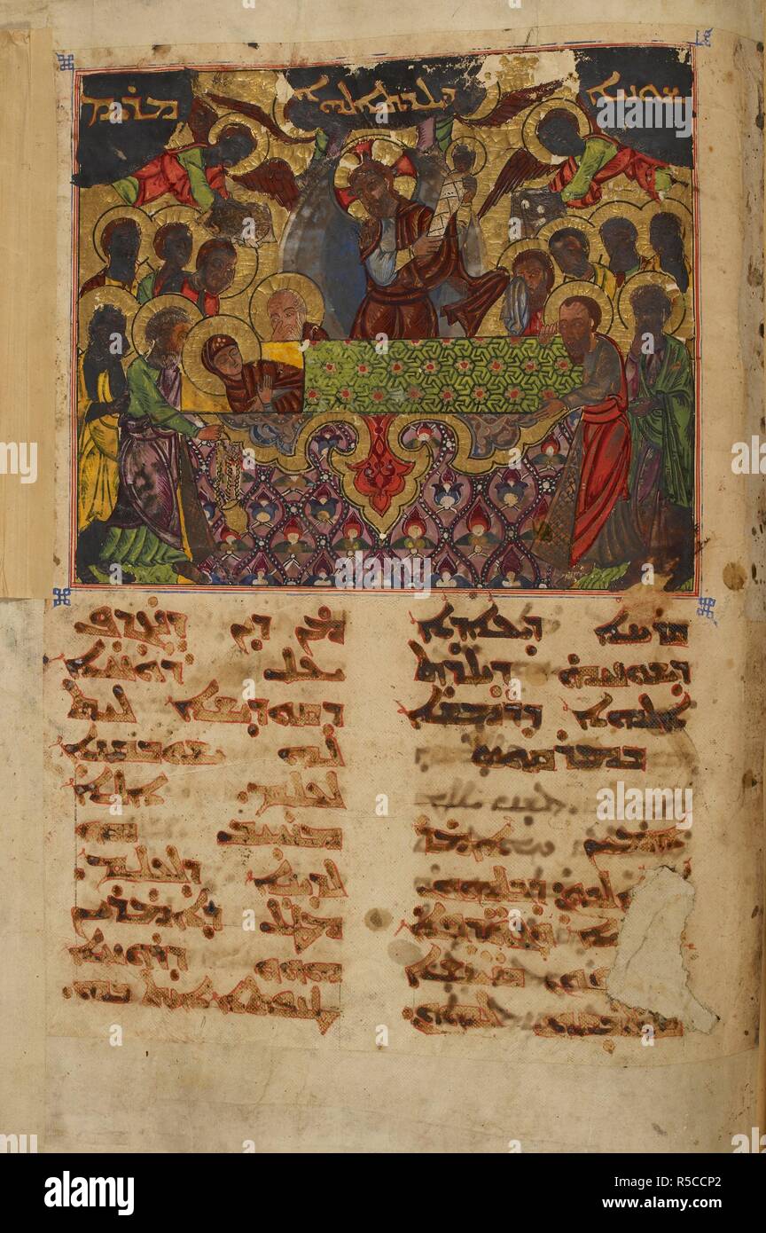 Dormition of the Virgin. Syriac Lectionary. Mosul (Iraq), 1216-1220 ...