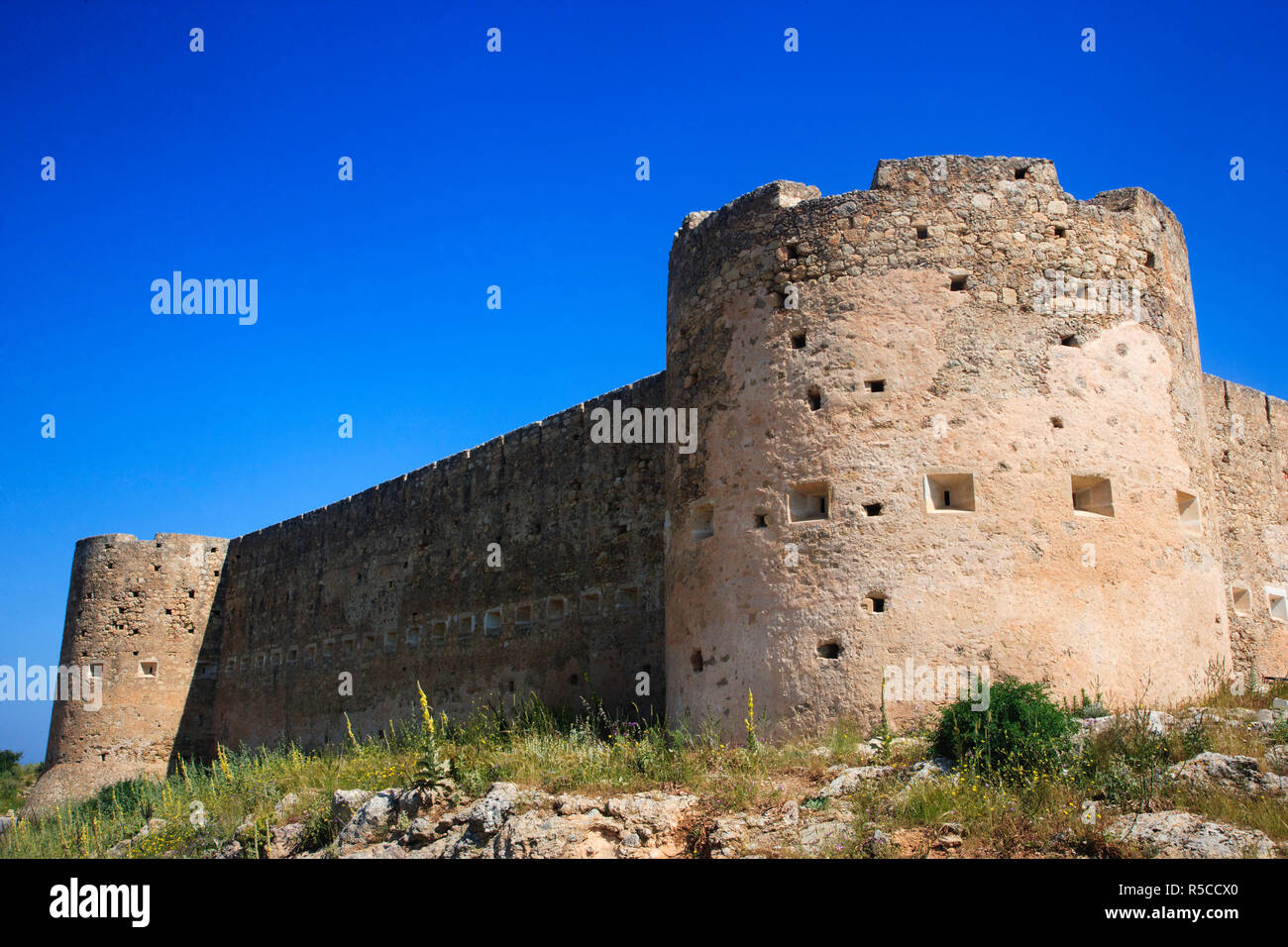 The Turkish Fortress, Ancient Site of Aptera, Crete, Greece Stock Photo ...