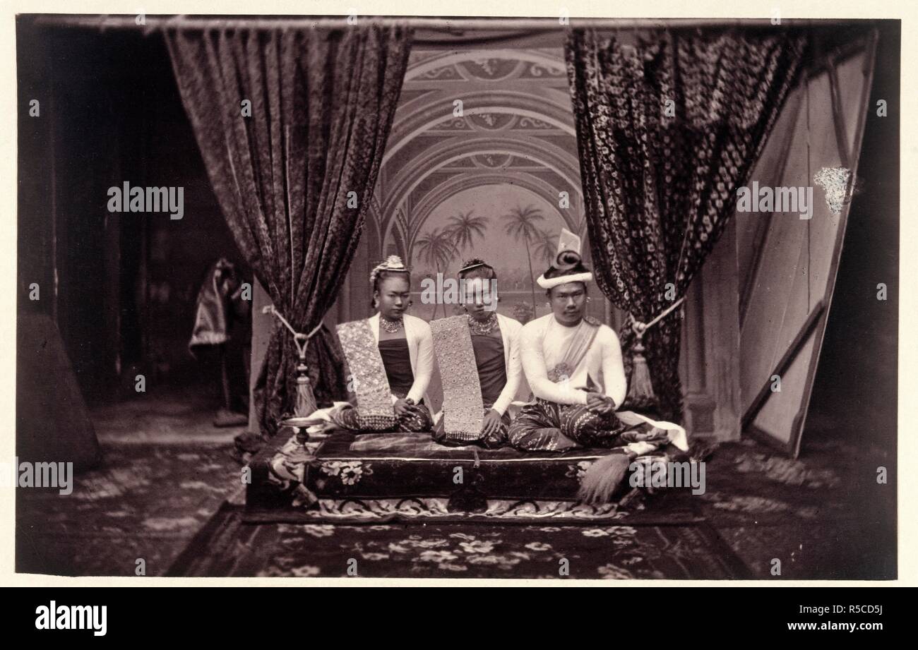 Burmese royalty- A portrait of King Thibaw, Queen Sup 'Ayalat and her ...