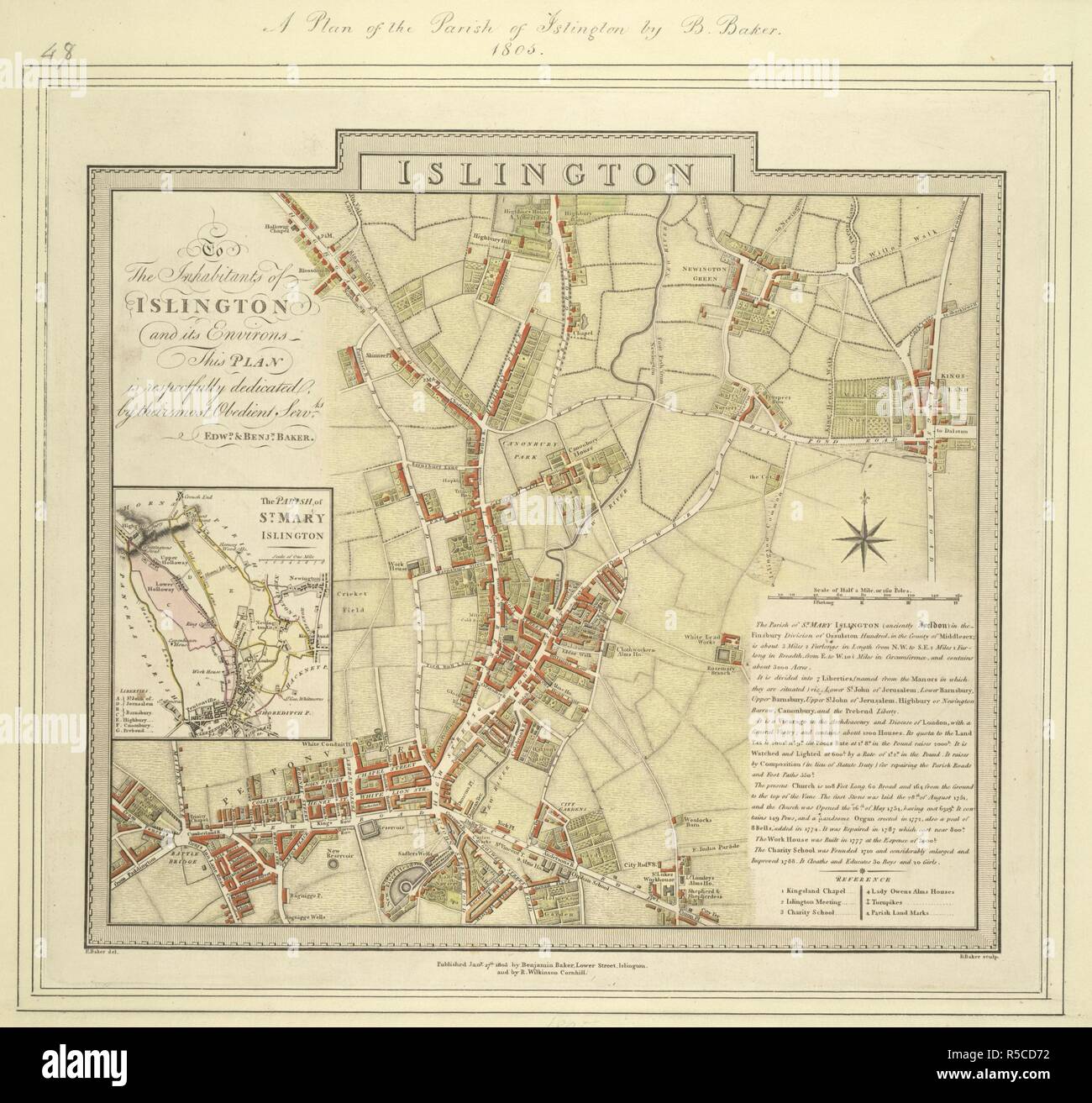 Map of the borough of Islington with inset plan of the parish of St ...