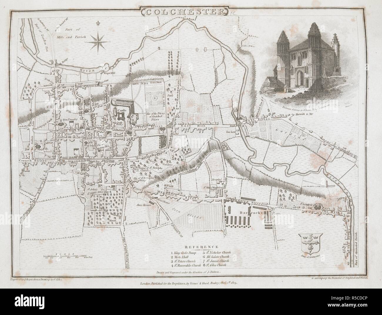 A plan of Colchester. Colchester. Scale, 1,000 feet[ = 30 mm ...
