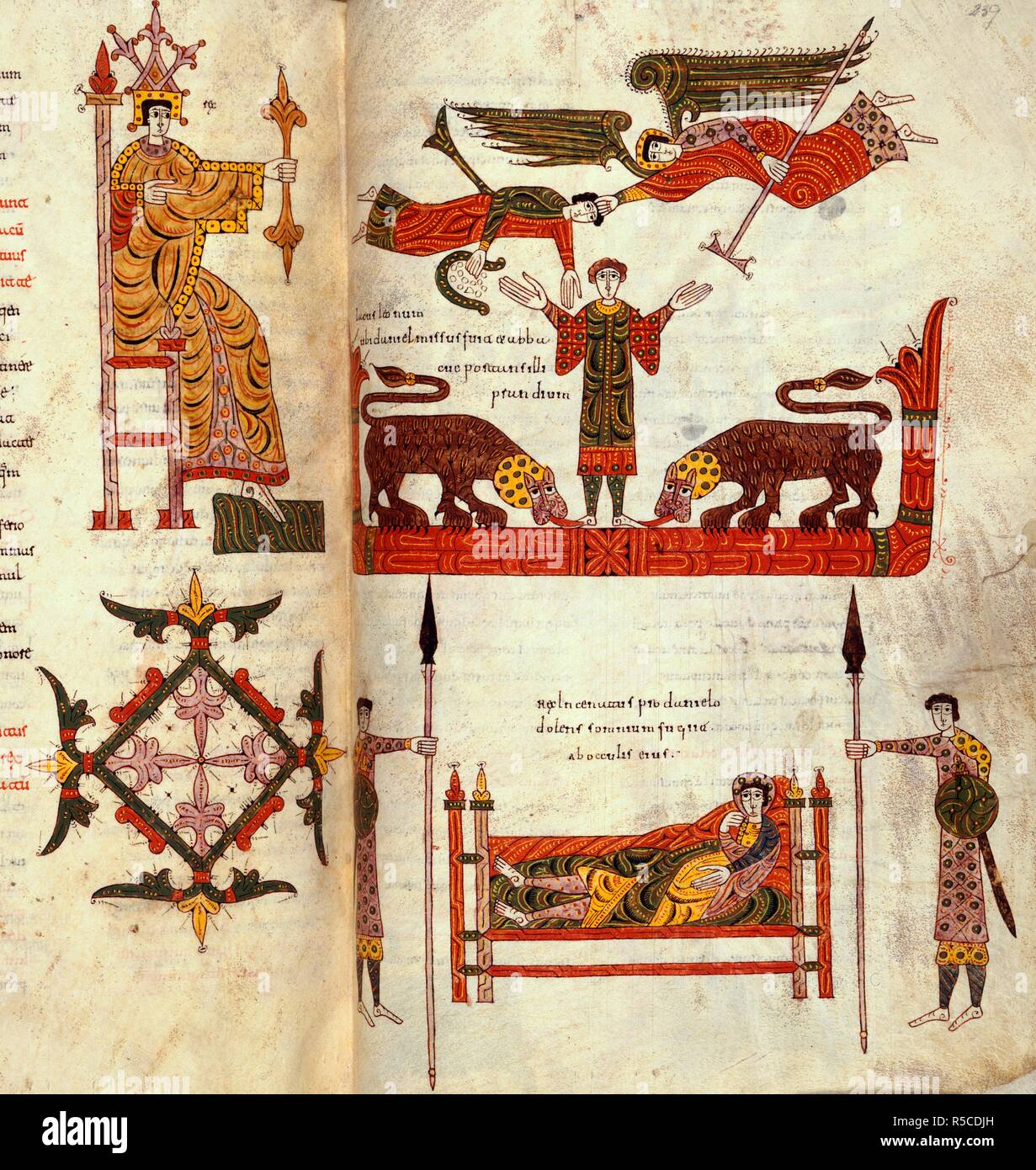 Daniel in the lions' den. Silos Apocalypse. Spain (Silos), 1109 ...