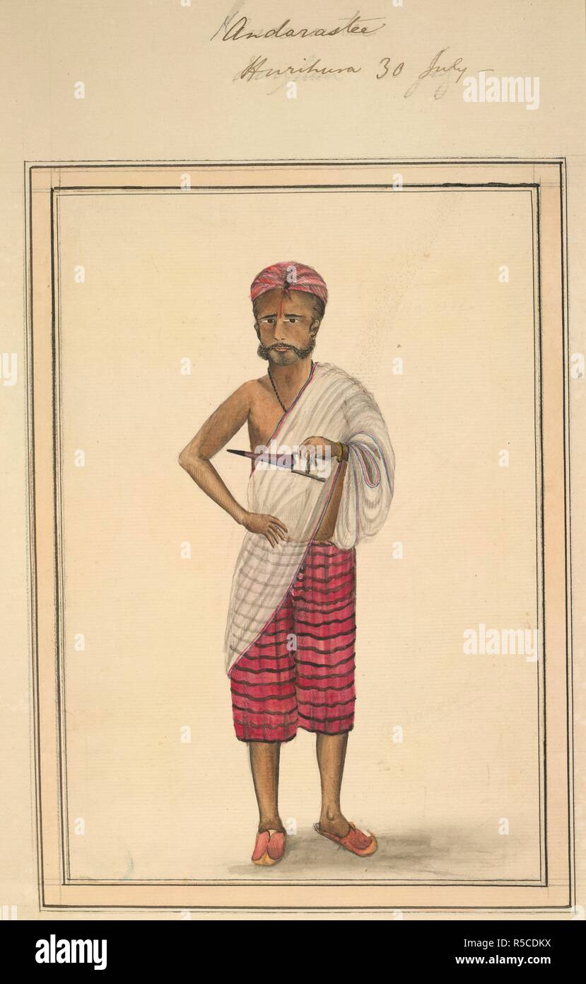 Andarastee, Hurihura. Album of 82 drawings depicting the costume of ...