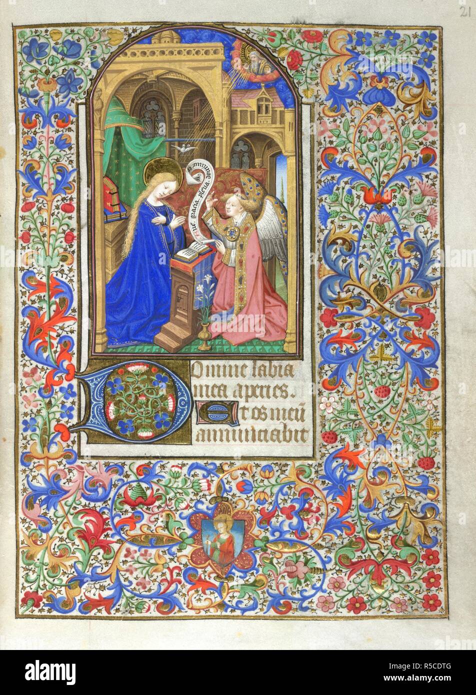 The Annunciation. Book of Hours. France; middle of 15th century ...
