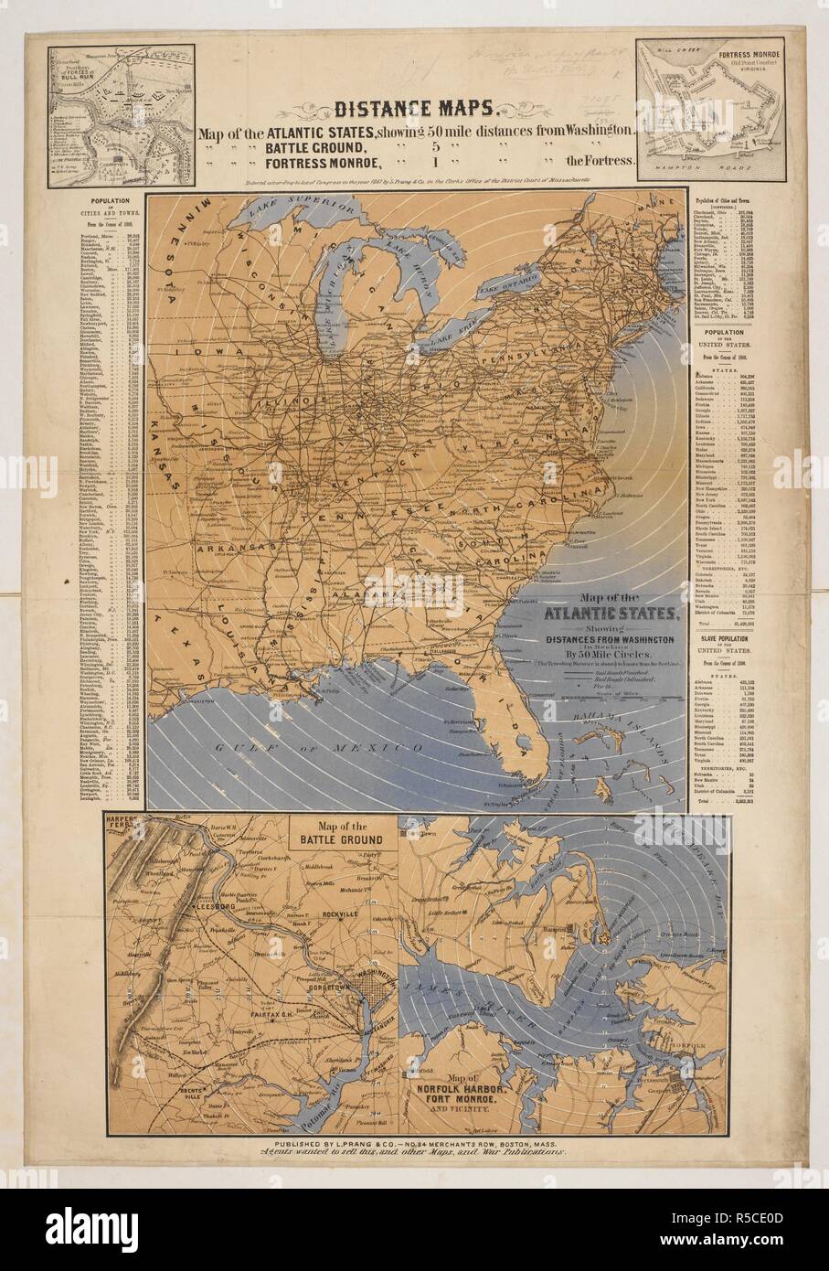 America map 1861 hi-res stock photography and images - Alamy