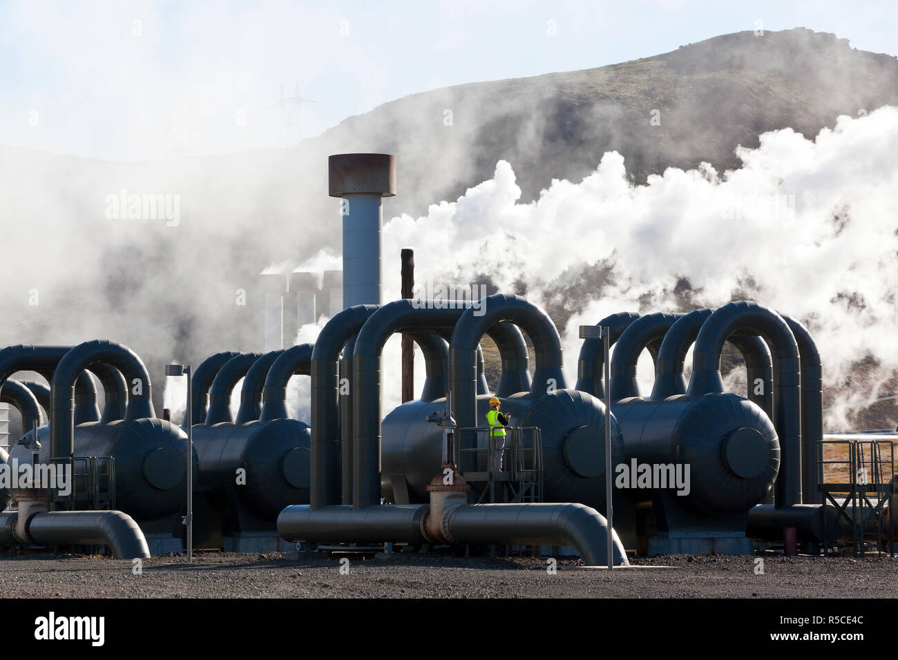 Woman engineer at Geothermal Plant, Iceland Stock Photo - Alamy