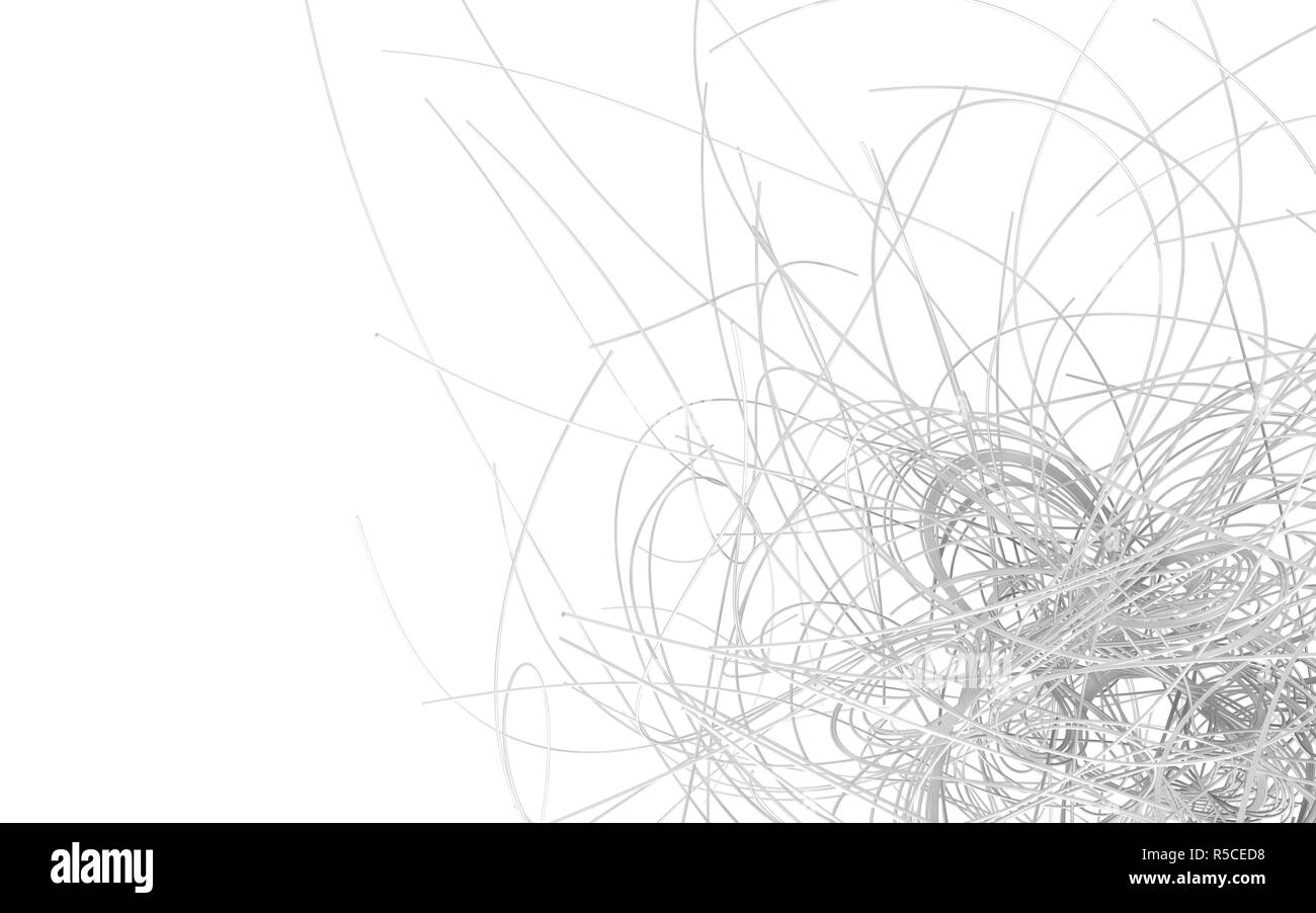 tangled wires white, abstract background Stock Photo - Alamy