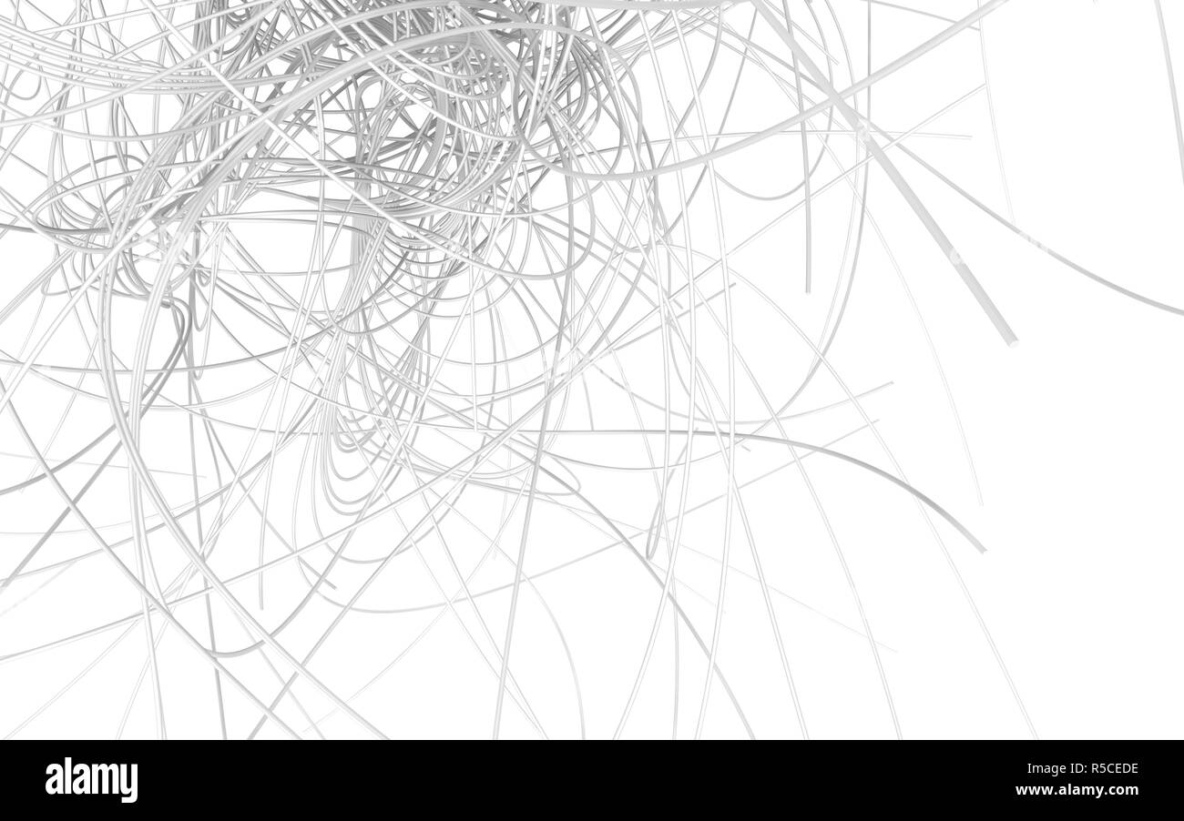 tangled wires white, abstract background Stock Photo - Alamy