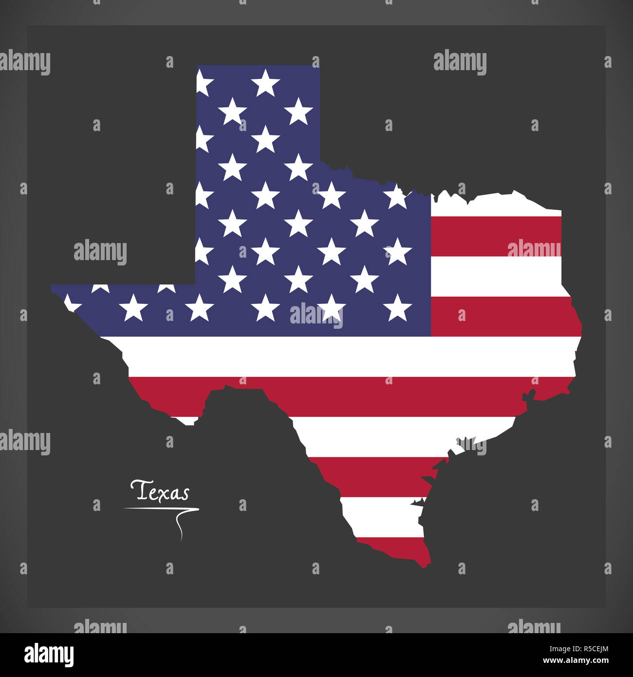 Texas map with American national flag illustration Stock Photo - Alamy