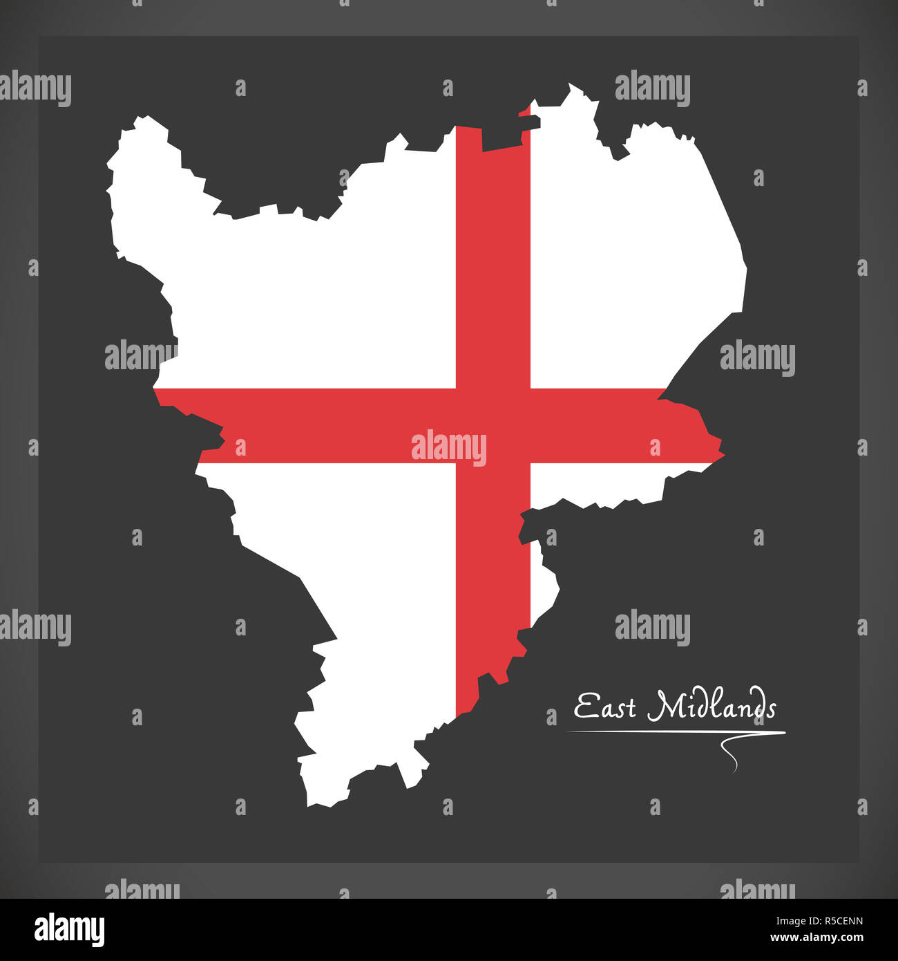East midlands map hi-res stock photography and images - Alamy