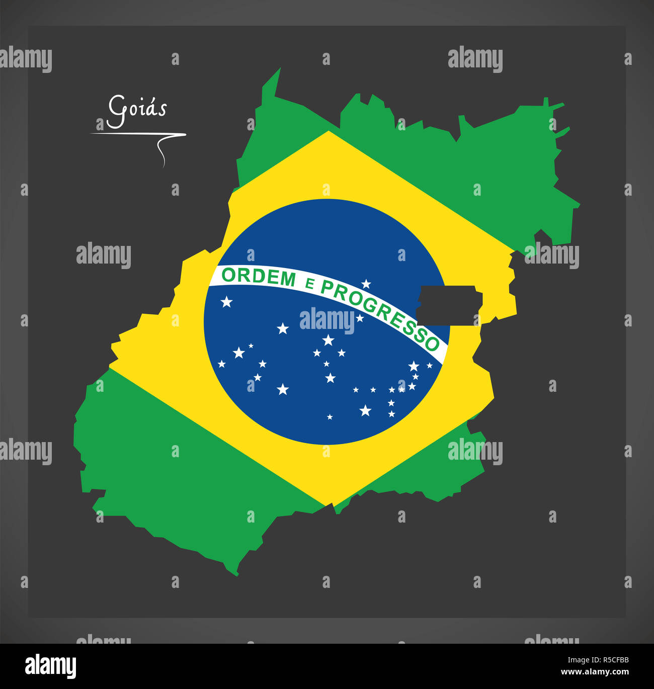 Goias map with Brazilian national flag illustration Stock Photo - Alamy