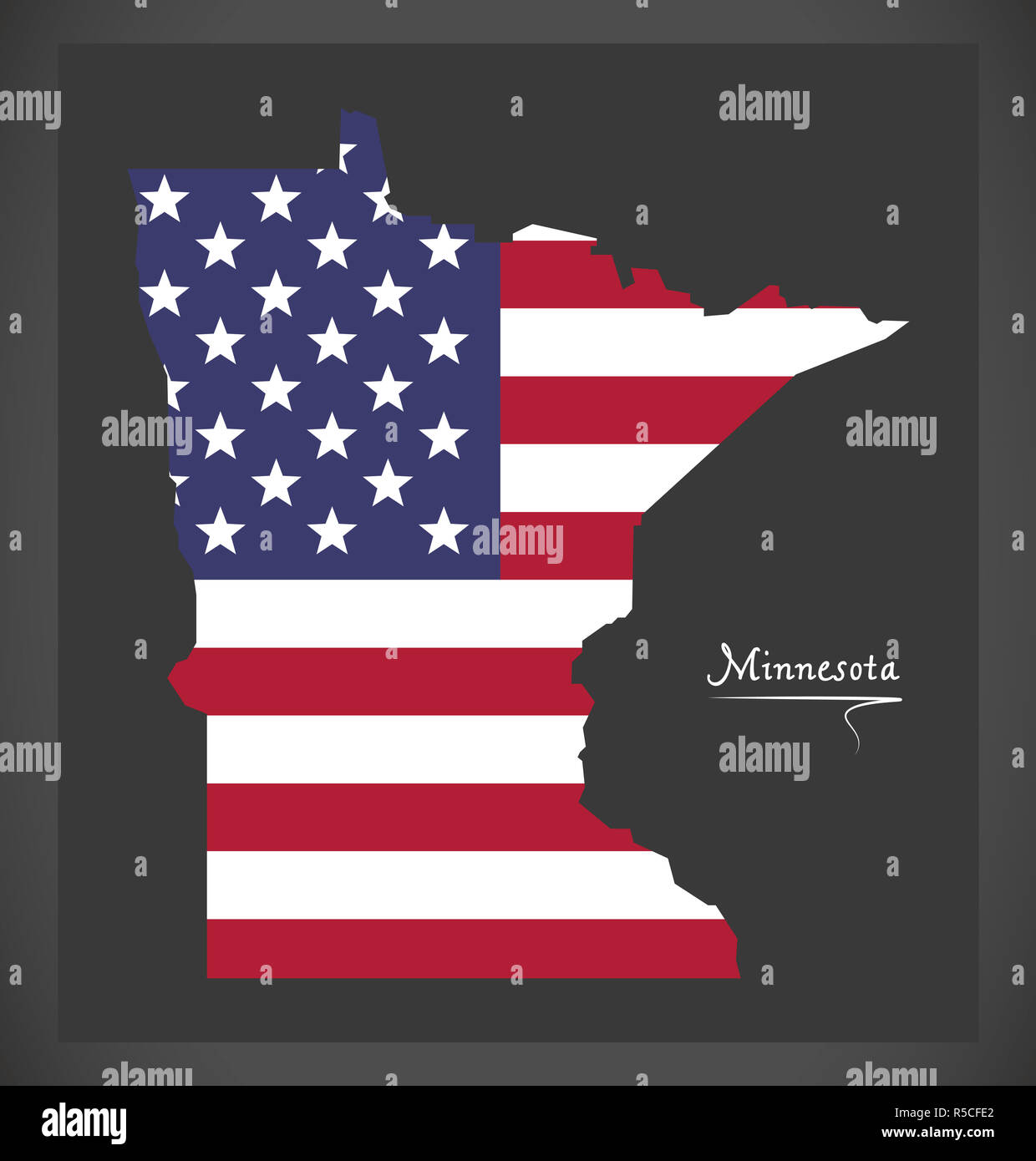 Minnesota map with American national flag illustration Stock Photo - Alamy