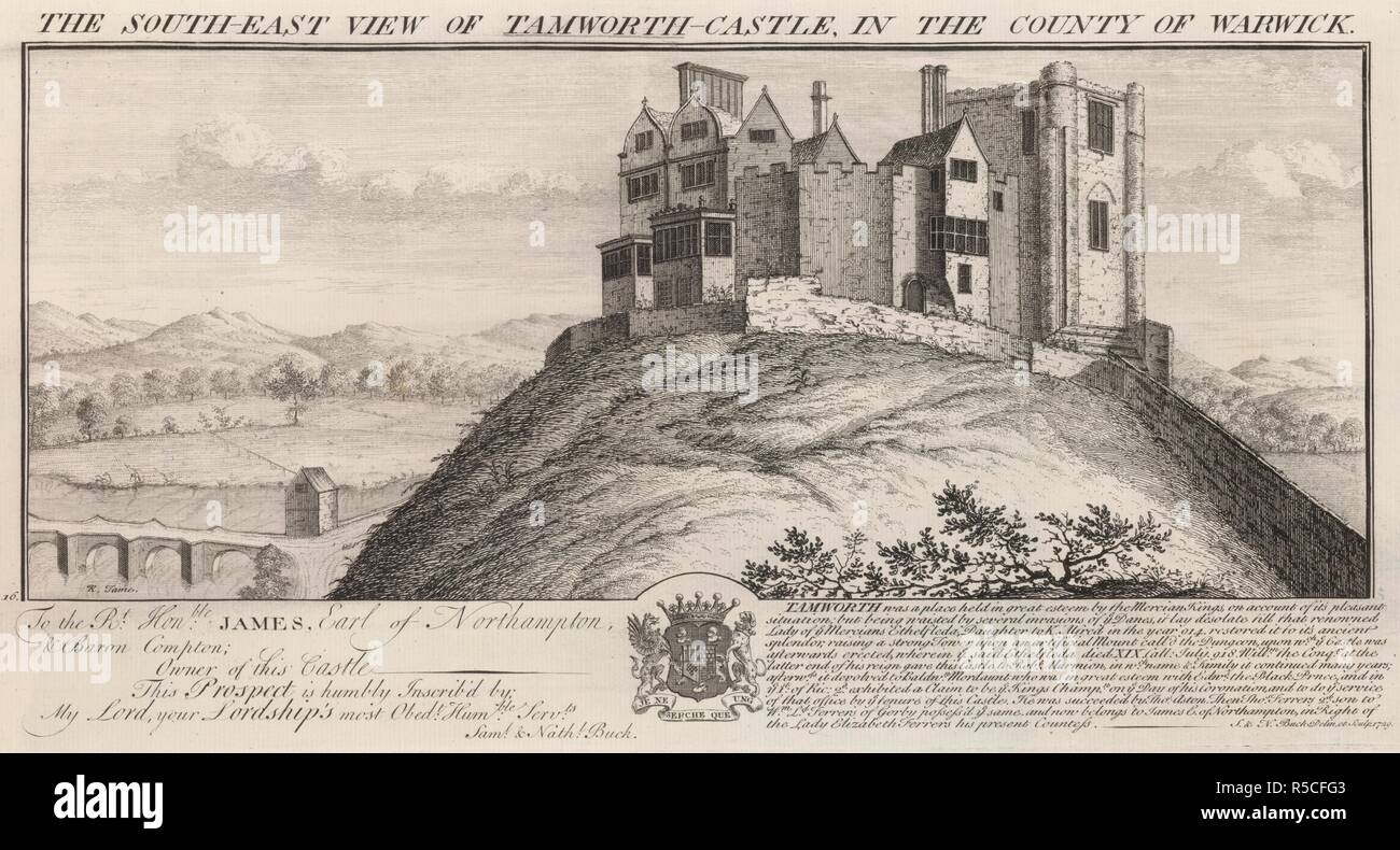 The South-East View of Tamworth Castle, in the county of Warwick. The ...