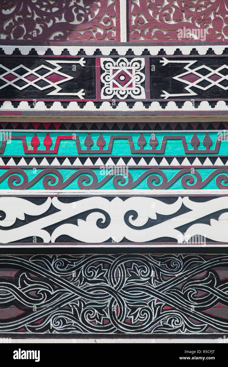 Indonesia, Sumatra, Medan, Batak woodcarvings on building Stock Photo ...