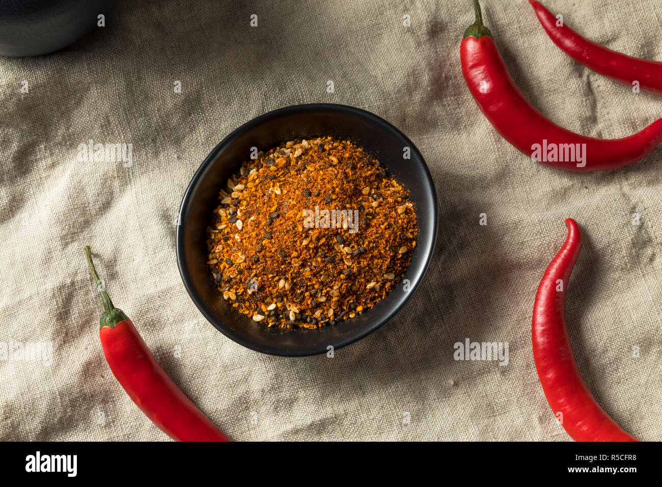 Organic Japanese Seven Spice Shichimi in a Bowl Stock Photo - Alamy