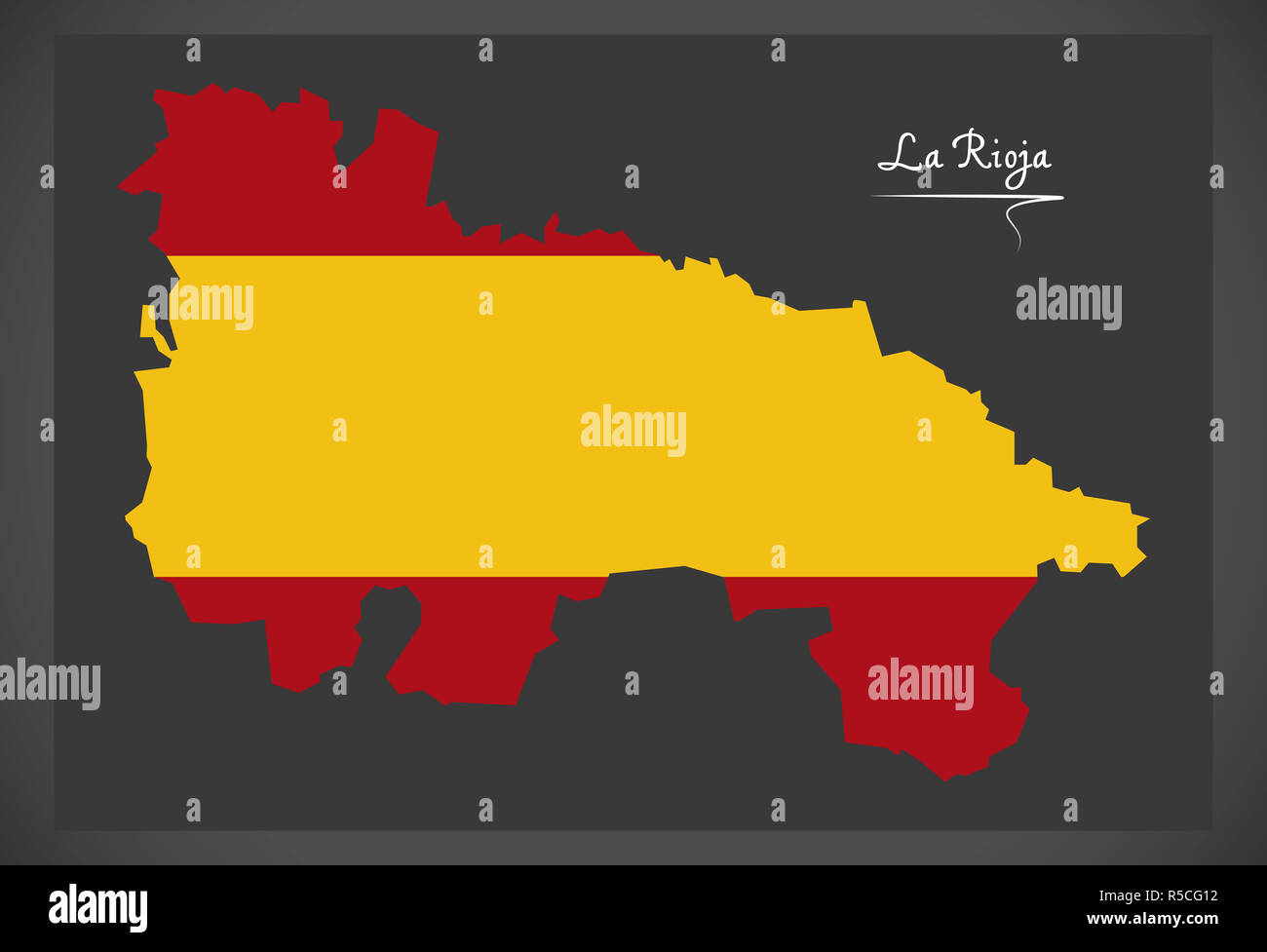 La Rioja map with Spanish national flag illustration Stock Photo - Alamy