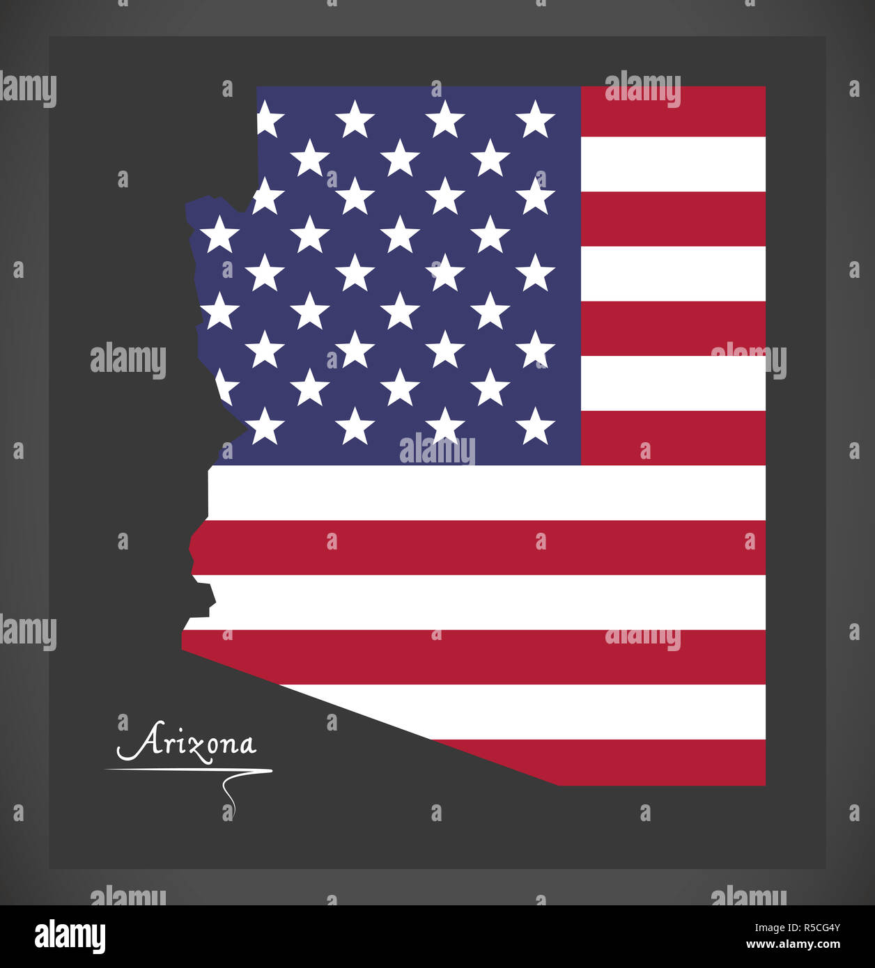 Arizona administrative map flag hi-res stock photography and images - Alamy