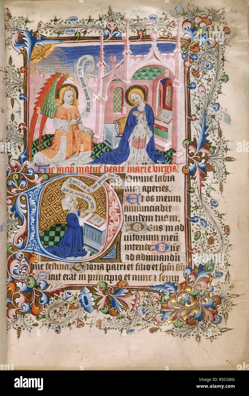 The Annunciation. Beaufort Hours. England [London?]; circa 1410. [Whole ...