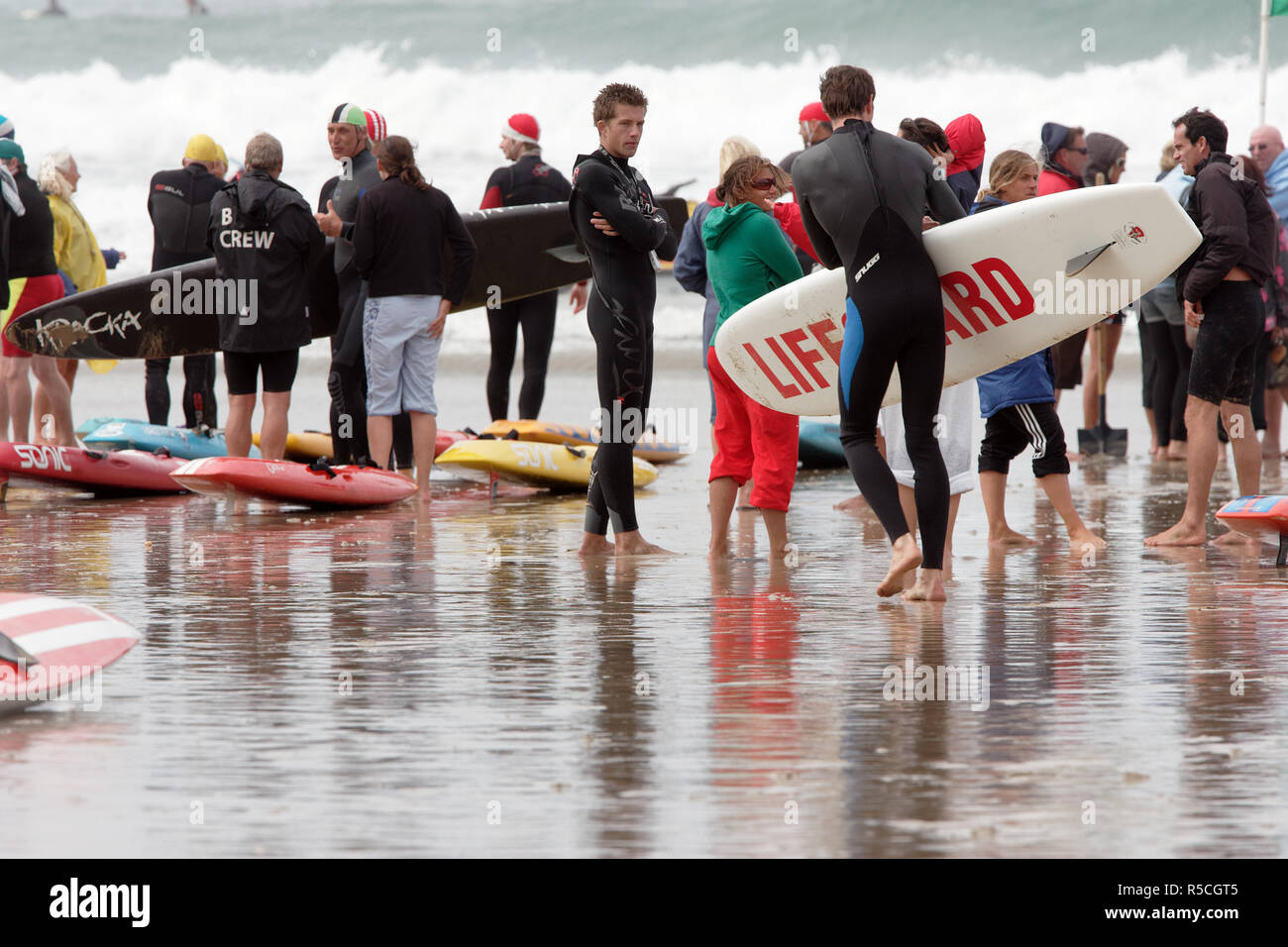 Surf lifesaving National championships, Newquay,Cornwall, UK Stock ...