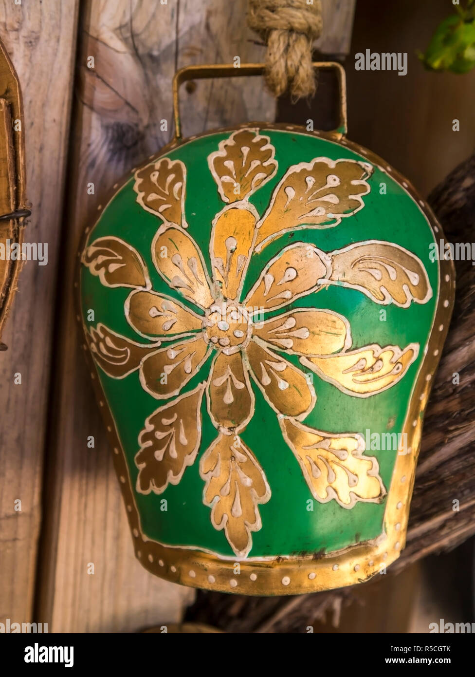 Traditional hand painted Greek sheep bell Stock Photo - Alamy