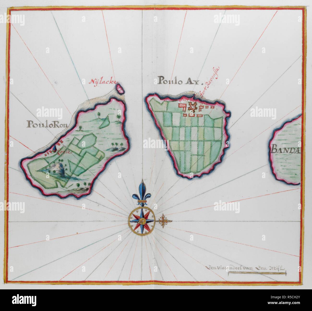 Map showing two of the Banda islands. DUTCH PORTOLANO, containing forty ...