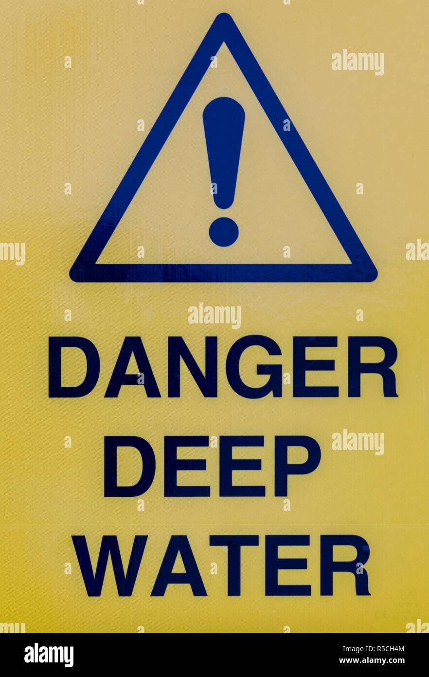 danger deep water warning sign Stock Photo - Alamy