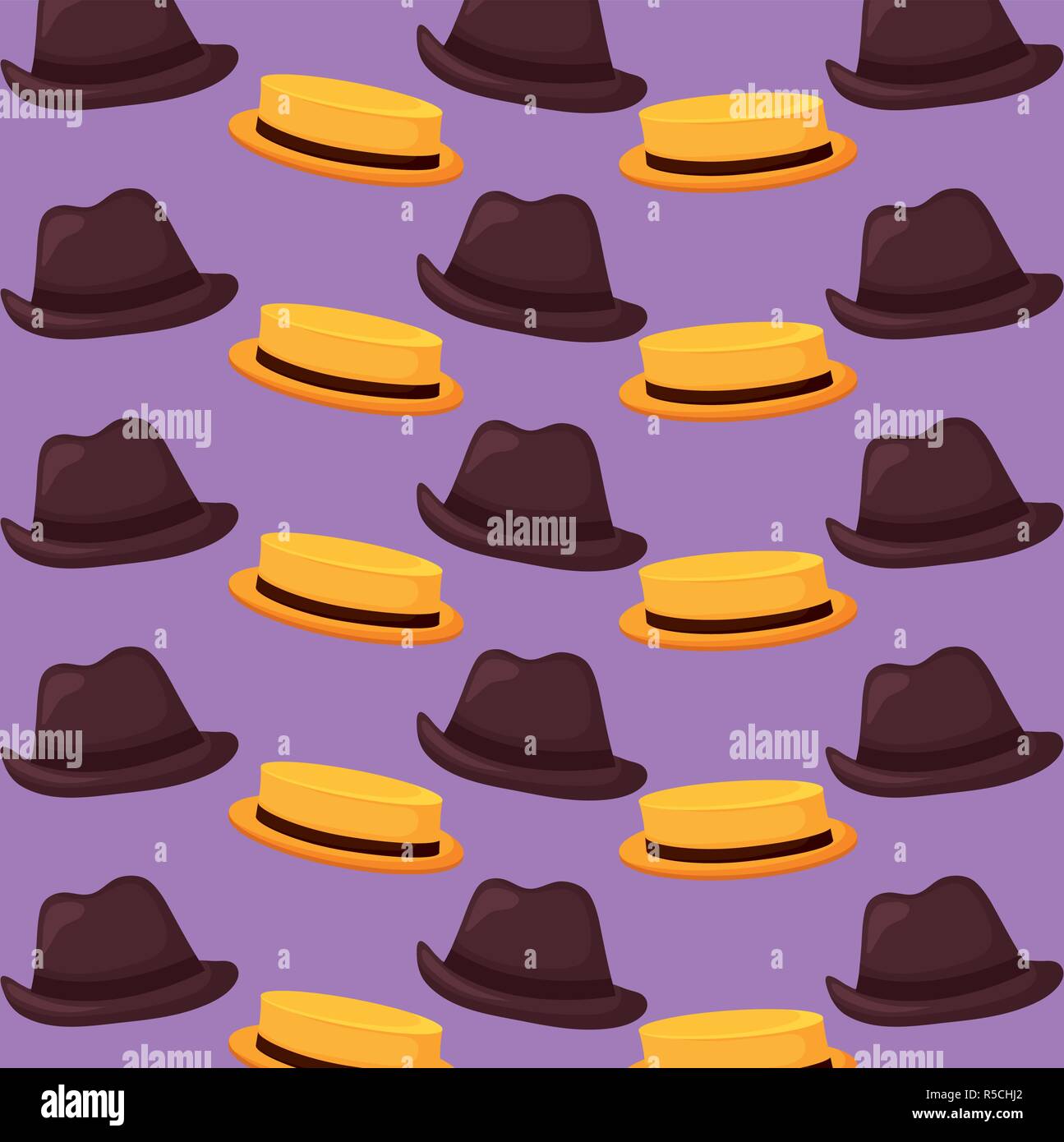 elegants male hats pattern vector illustration design Stock Vector ...