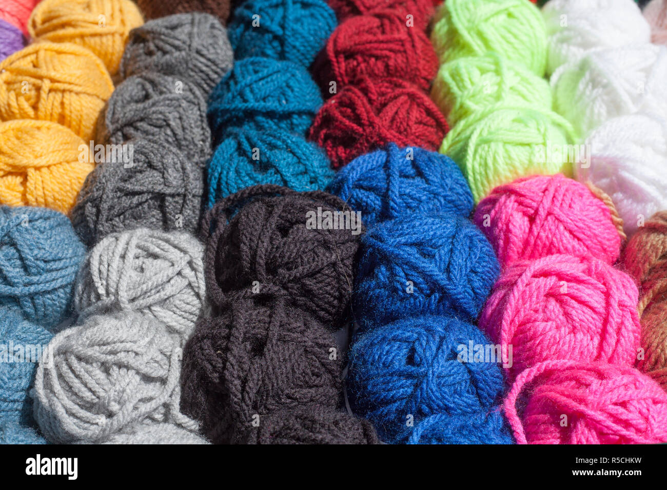 colorful balls of yarn Stock Photo - Alamy
