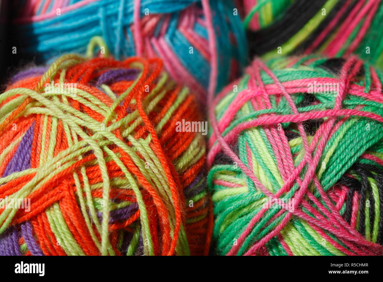 colorful balls of yarn Stock Photo - Alamy