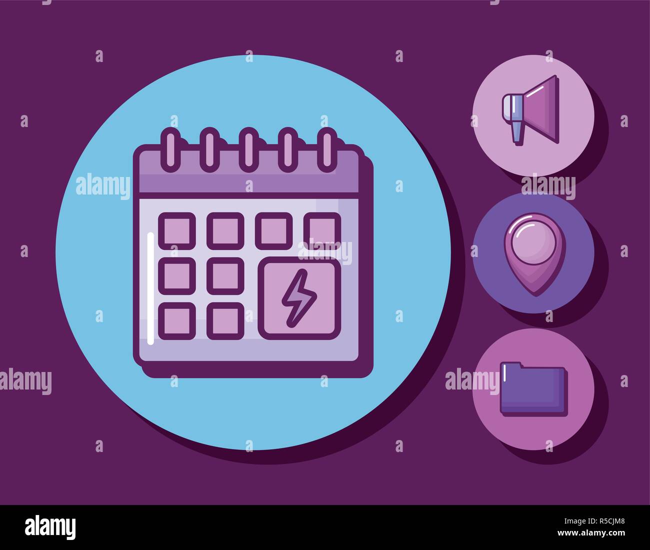 calendar reminder with set icons vector illustration design Stock ...